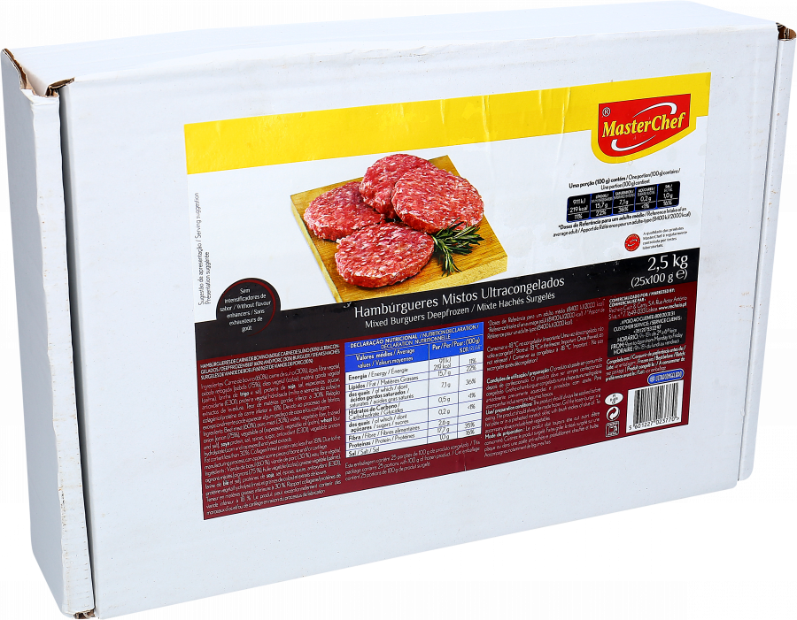 Produto: Hambúrguer Misto Masterchef 2,5 Kg Cong 25 Un
