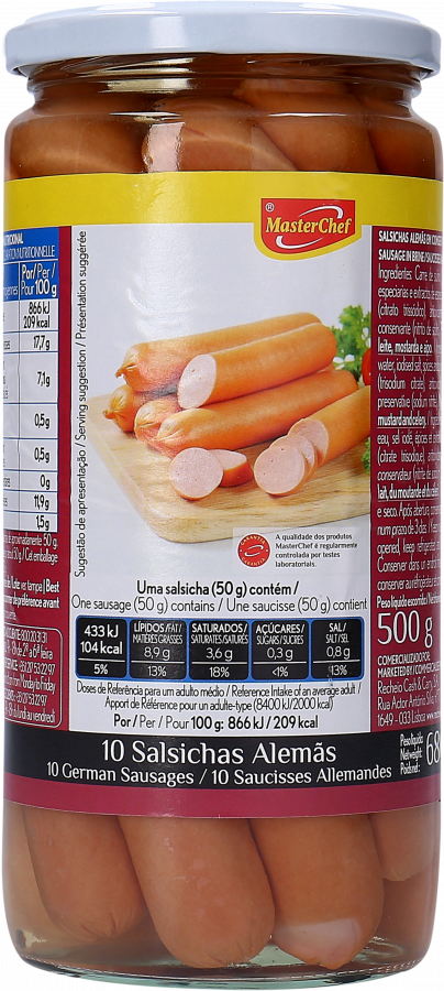 Produto: Salsicha Alemã MasterChef Frasco 10 Un