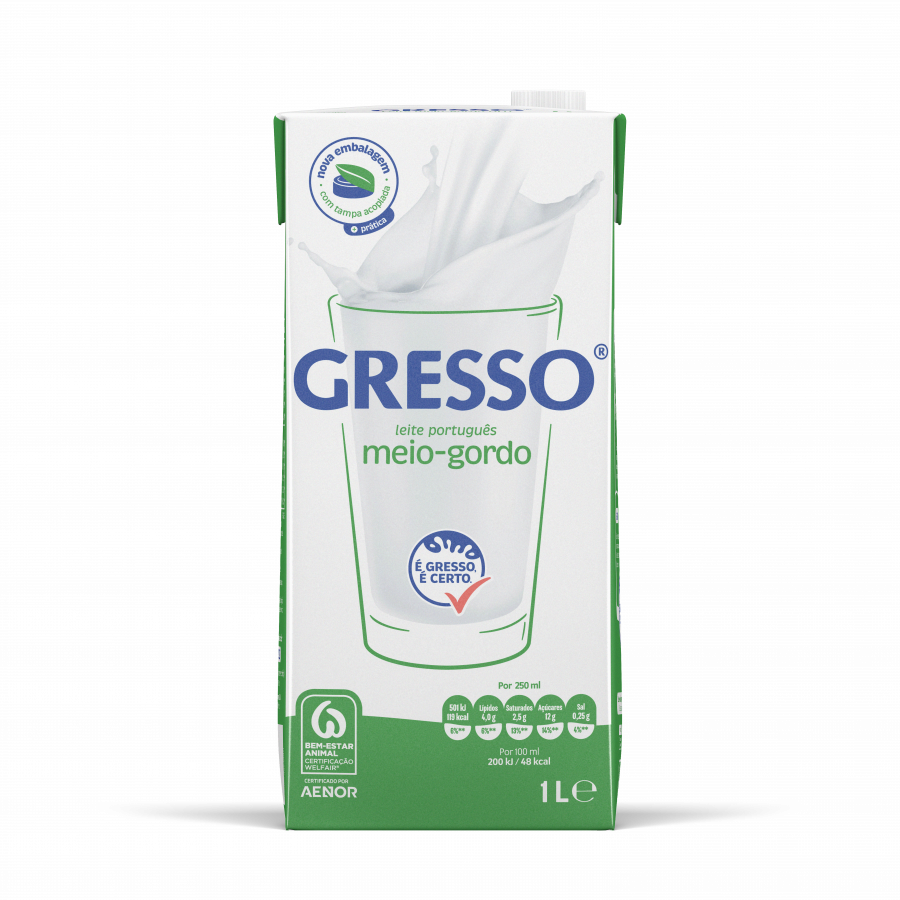 Product: Leite Uht Gresso Meio Gordo 1 Lt