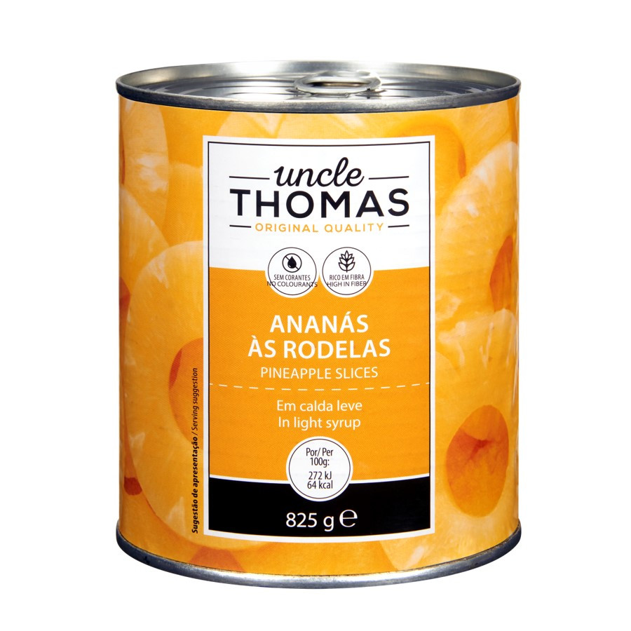 Produto: Ananás em Calda Rodelas Uncle Thomas825 G