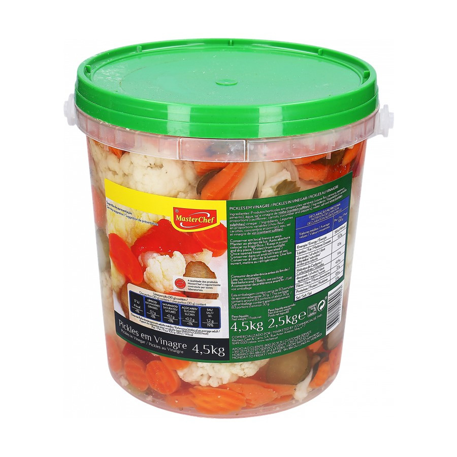 Produto: Pickles MasterChef (2,5Kg Ple) Balde 4,5 Kg