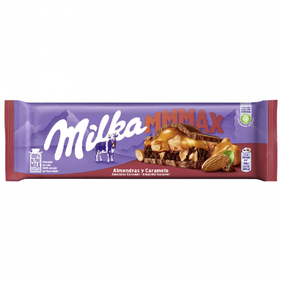 Product: Tablete de Chocolate Milka Amêndoas e Caramelo 300 G